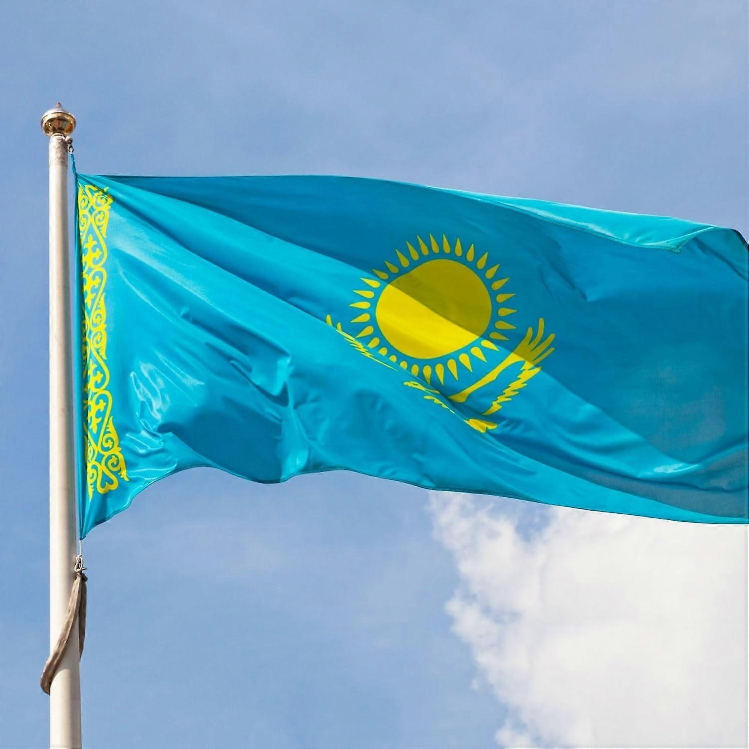 Kazakhstan Flag,Eyelet In Every Corner, Kazakh National Flag, Republic ...