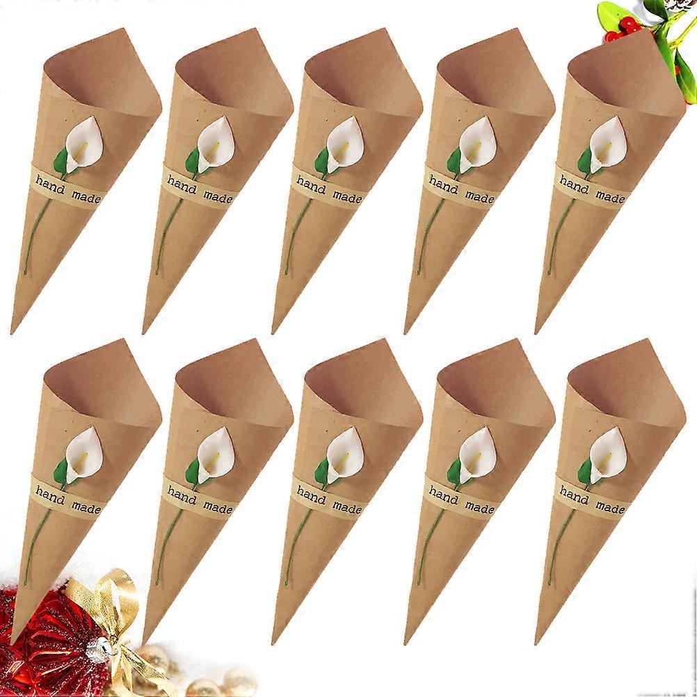 50PCS Packaging Flowers Bouquet Kit DIY Wrapping Tube Dried Flower Cone ...