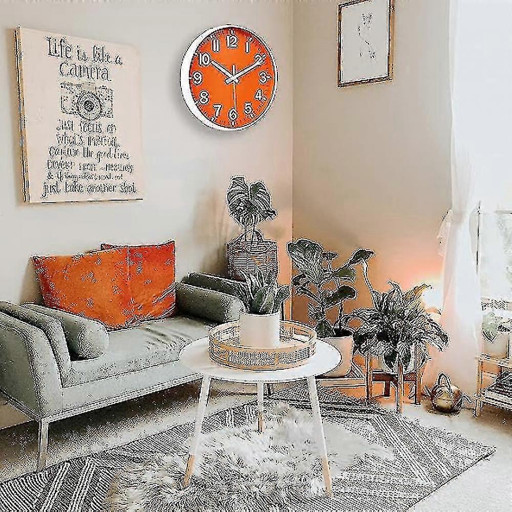 Wall Clocks 12 Inch Silent Non Ticking Modern Wall Clock For Living ...