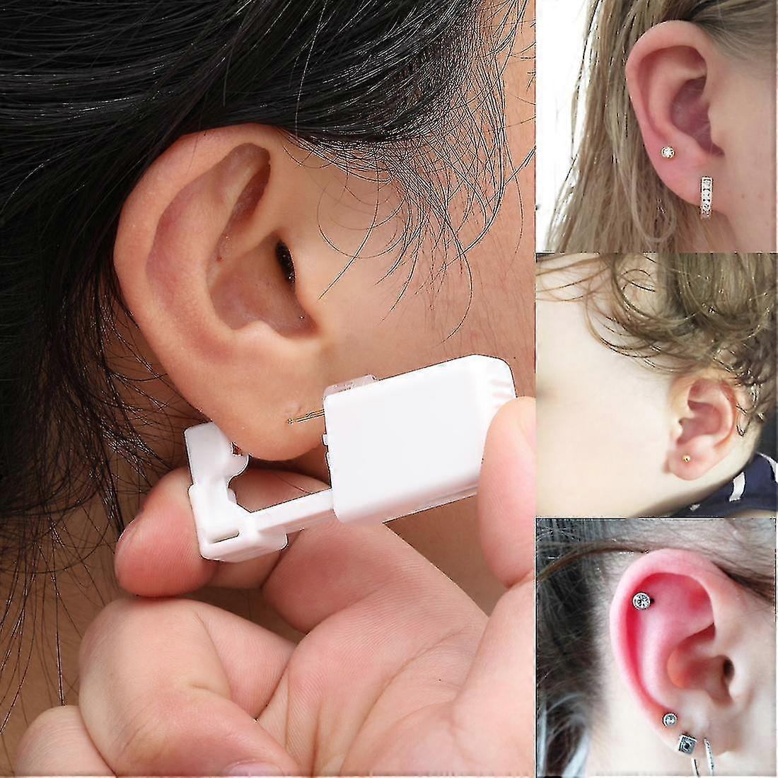 2 Pack Self Ear Piercing Gun, Disposable Self Ear Piercing Gun Kit With ...