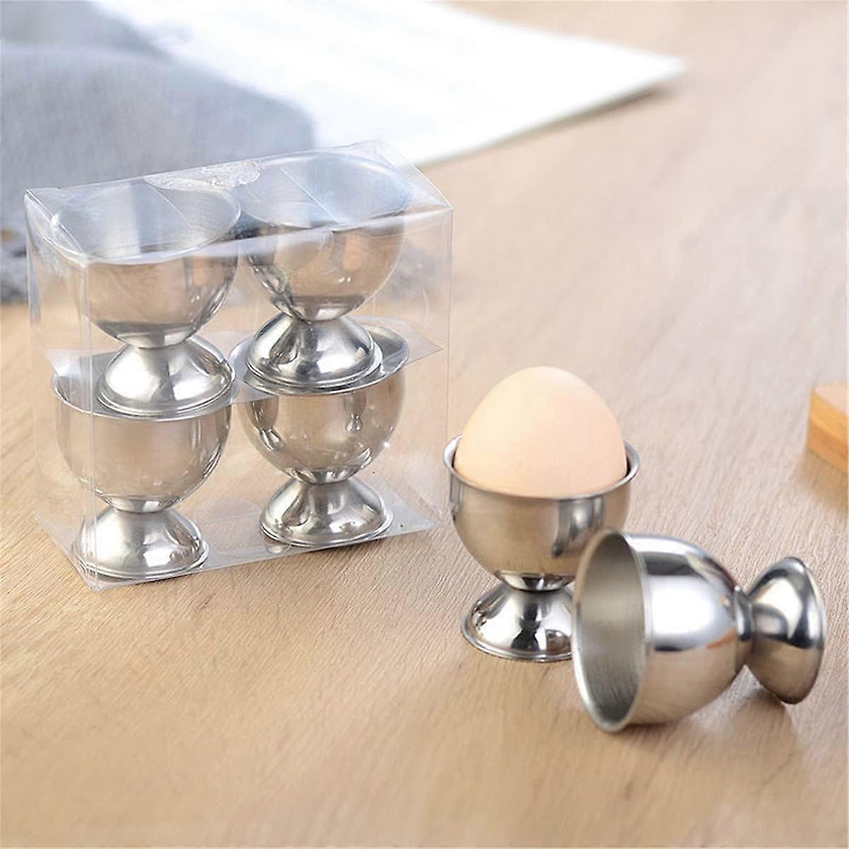 Egg Cups Set Stainless Steel Soft Boiled Egg Cups Holder Stand Egg Cup ...