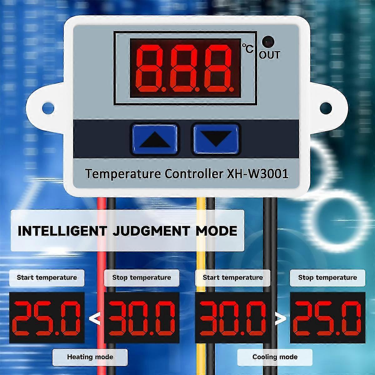 3Pcs 220V 10A Digital LED Temperature Controller Thermostat Control ...
