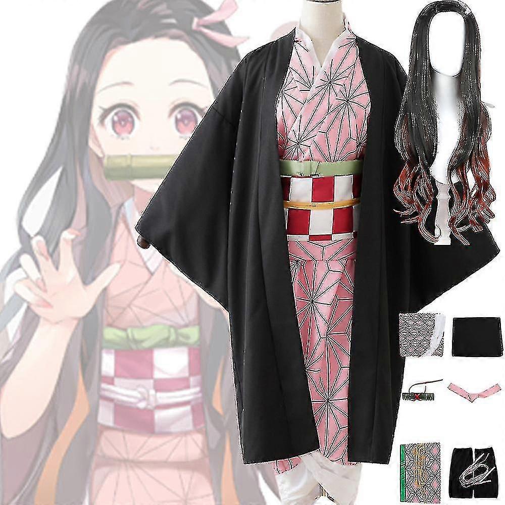 Demon Slayer Kamado Nezuko Costume Outfits Anime Set | Fruugo CA