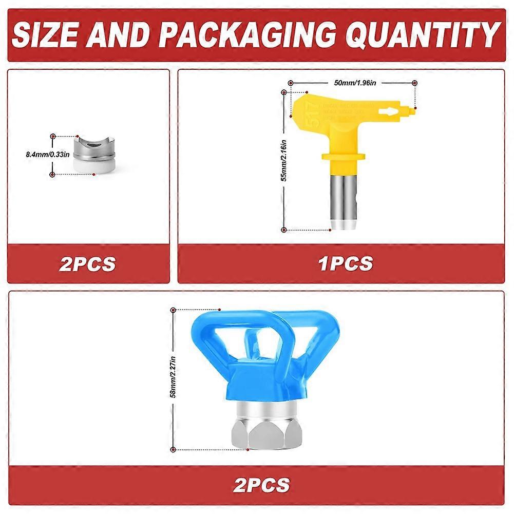 4Pcs Airless Paint Nozzles Set,Reversible Spray Tips Airless Paint ...