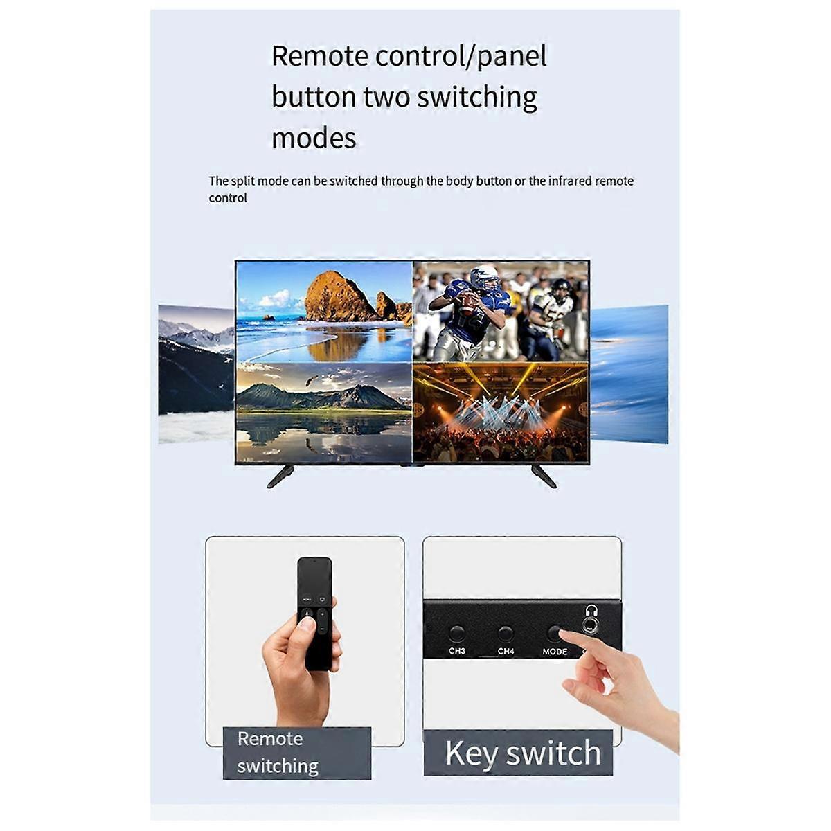 Screen Splitter Model MV4341 Four Screen -Compatible Splitter 4K ...