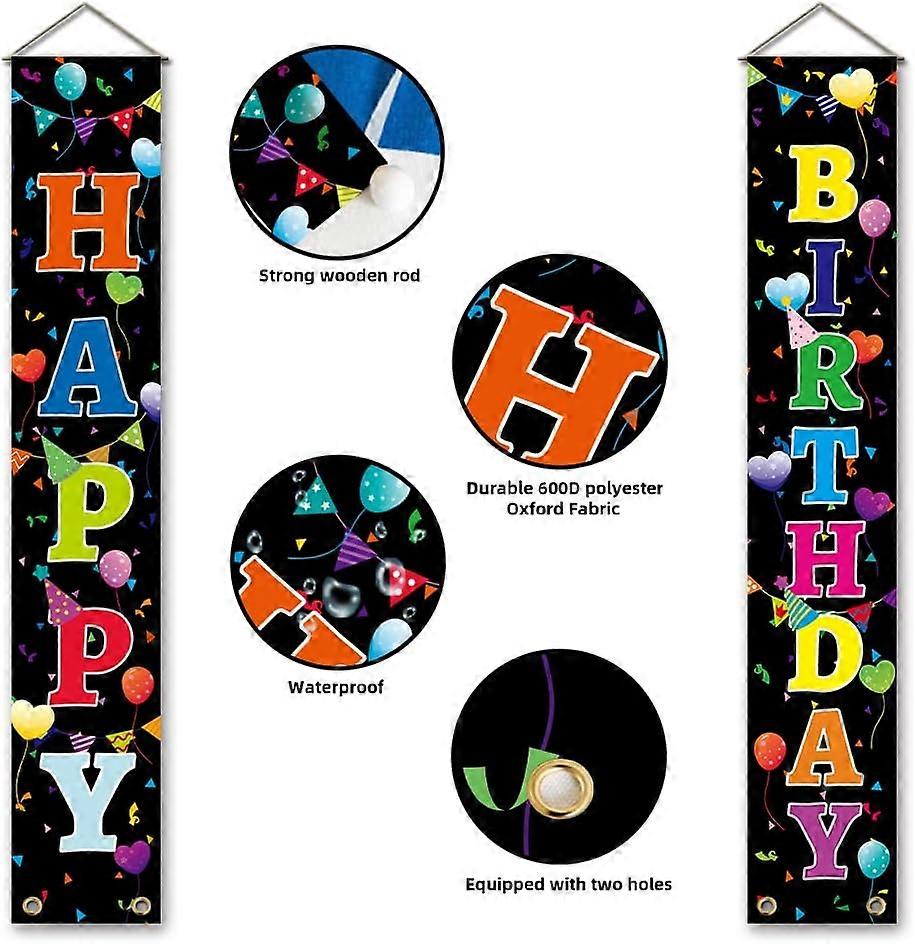 Happy Birthday Sign Birthday Banner for Women Porch Banners Happy ...