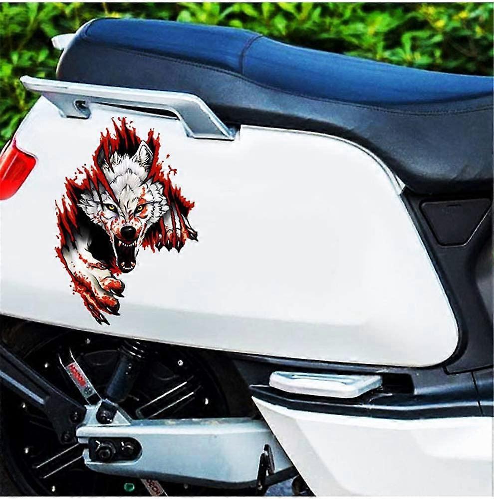 3D wolf head sticker Rampage wolf PVC car sticker funny 3D sticker ...