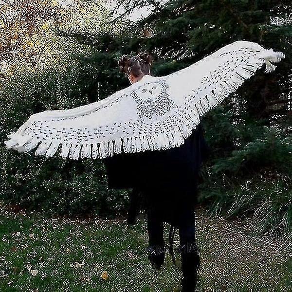 160cm Retro Owl Scarf, Hedwig Knitting Pattern Thick Warm Winter Scarf ...