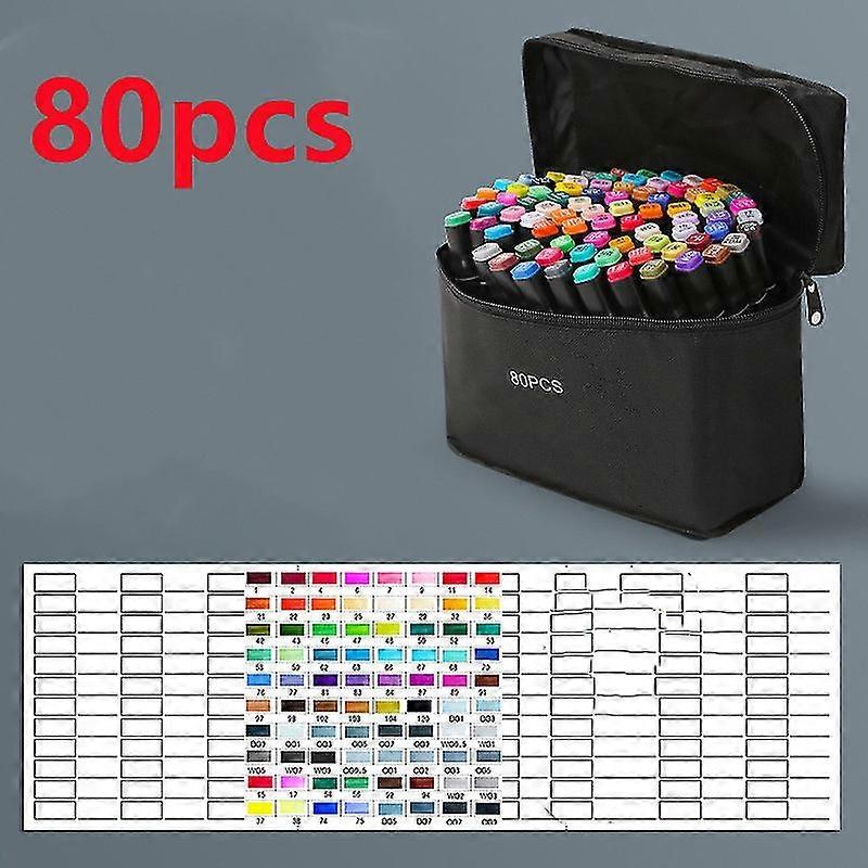 30/40/60/80 Color Markers Alcohol Felt Pen Manga Sketching Markers Dual ...