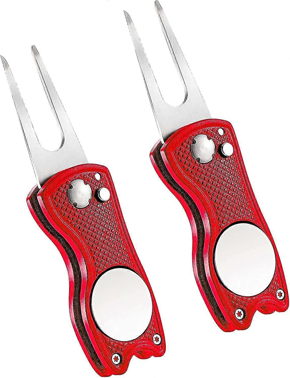 Golf Divot Repair Tool 2pcs Stainless Steel Golf Repair Tool Foldable ...