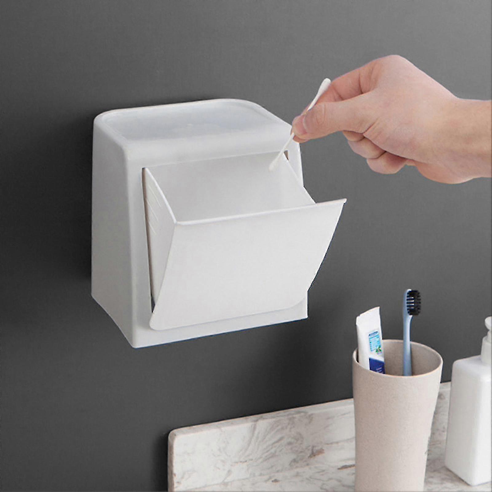 Wall Mounted Nail-free Automatic Rebound Trash Box | Fruugo UK