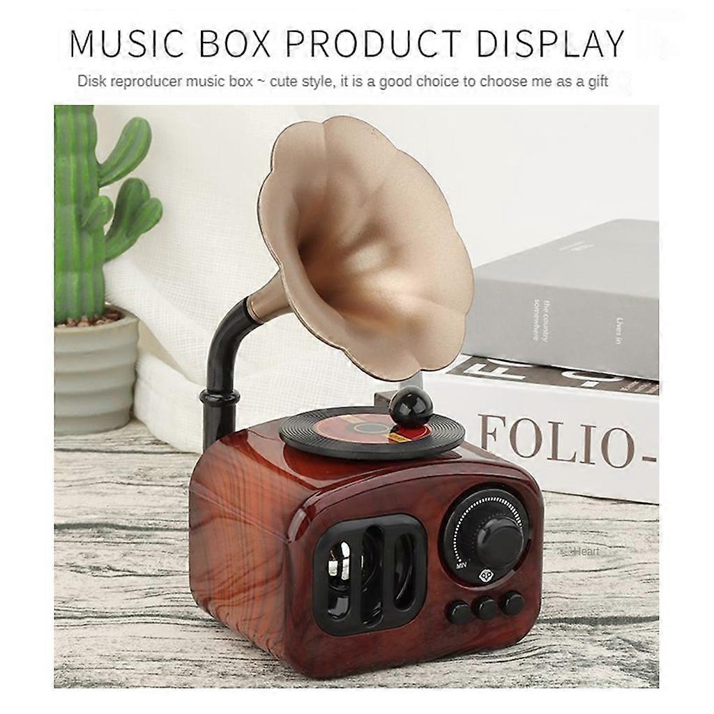 Vintage Phonograph Shape Wind up Music Box for Creative Antique Retro ...