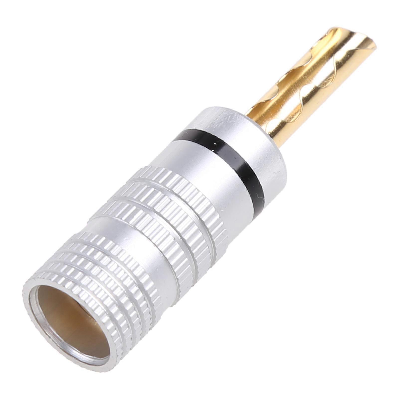 8 Pcs Gold Plated Copper BFA 4mm Banana Plug Adapter Wire Speaker ...