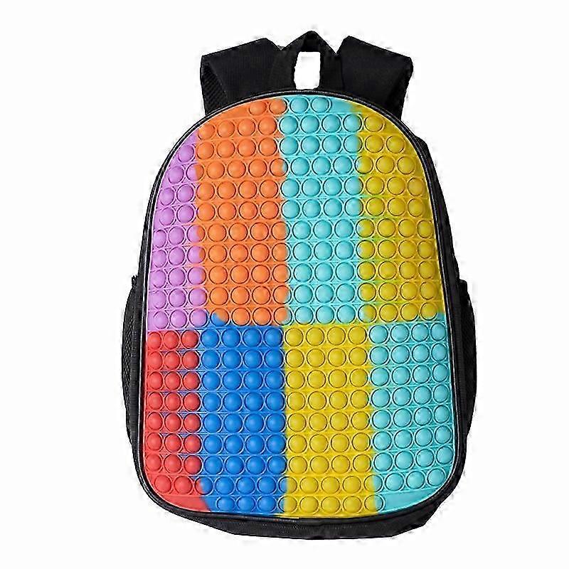POP It Backpack Anime real Rainbow Color Push Bubble Teenager Laptop ...