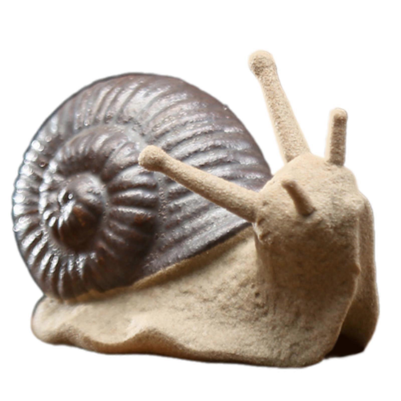 Ceramics Pottery Small Snail Figure Funny Miniature Snail Model Bonsais ...