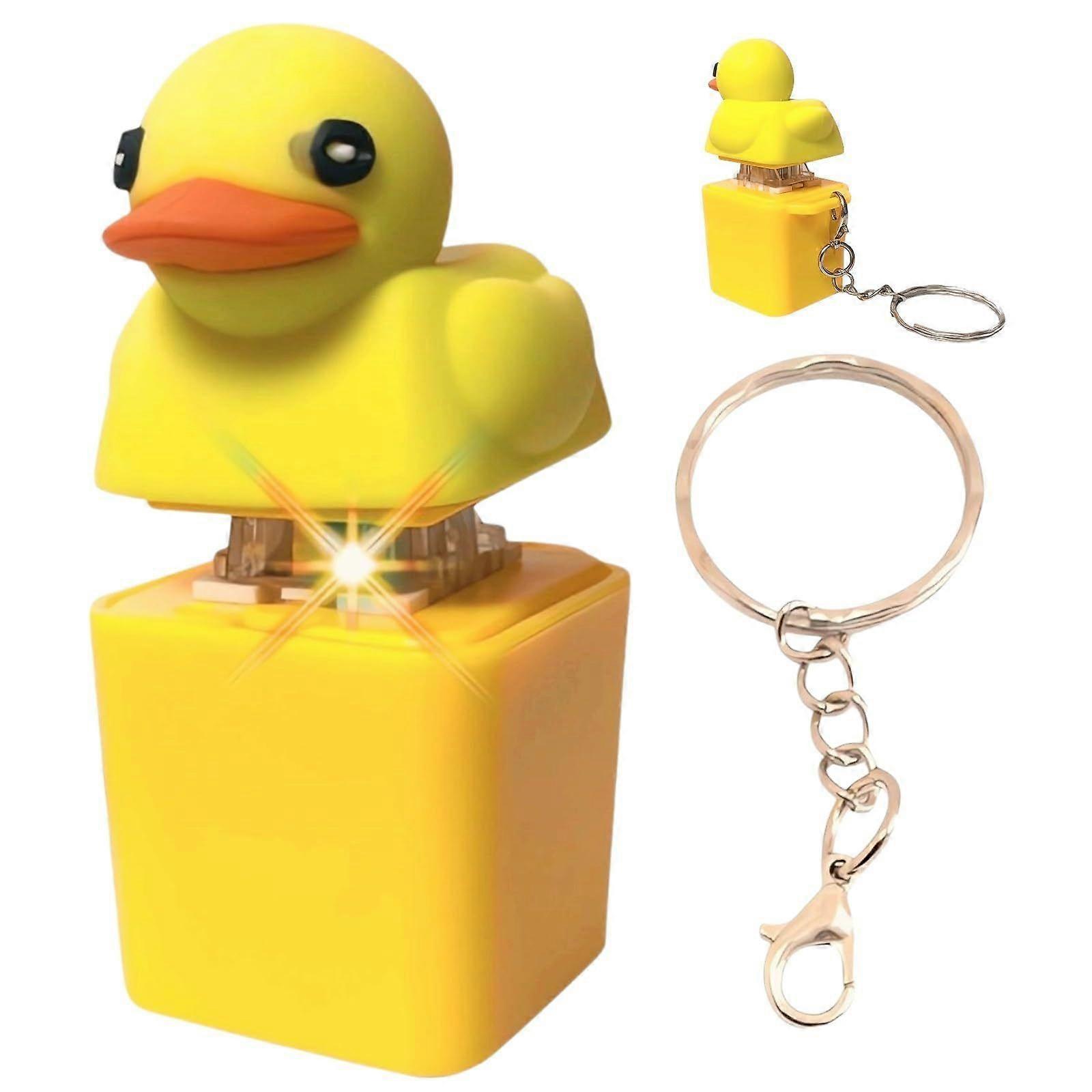 Quacking Duck Keychain with Colorful Lights, Fun Portable Stress ...