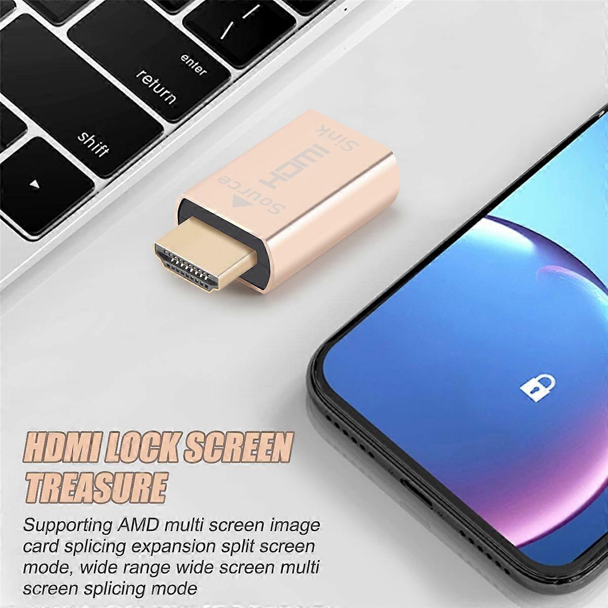 HDMI Lock Screen Signal Holder KVM HDMI2.0 Virtual Adapter EDID DDC ...