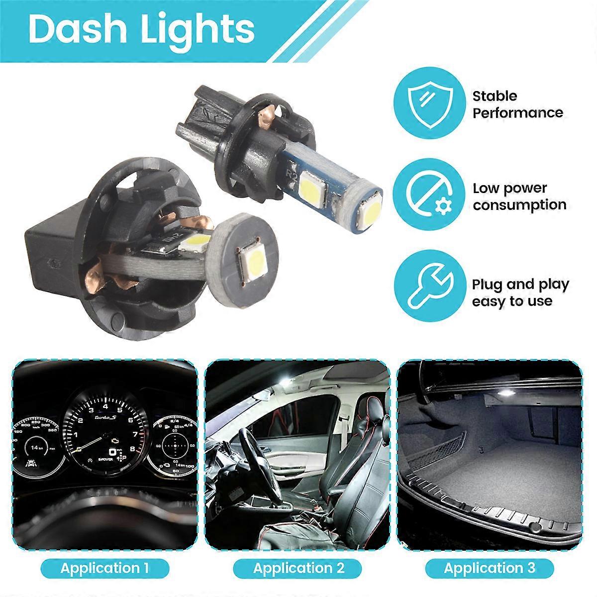 40 Pieces T5 T10 LED Bulbs Dash Lights with Twist Socket Inst ent Dashboard Light LED Bulbs for ...