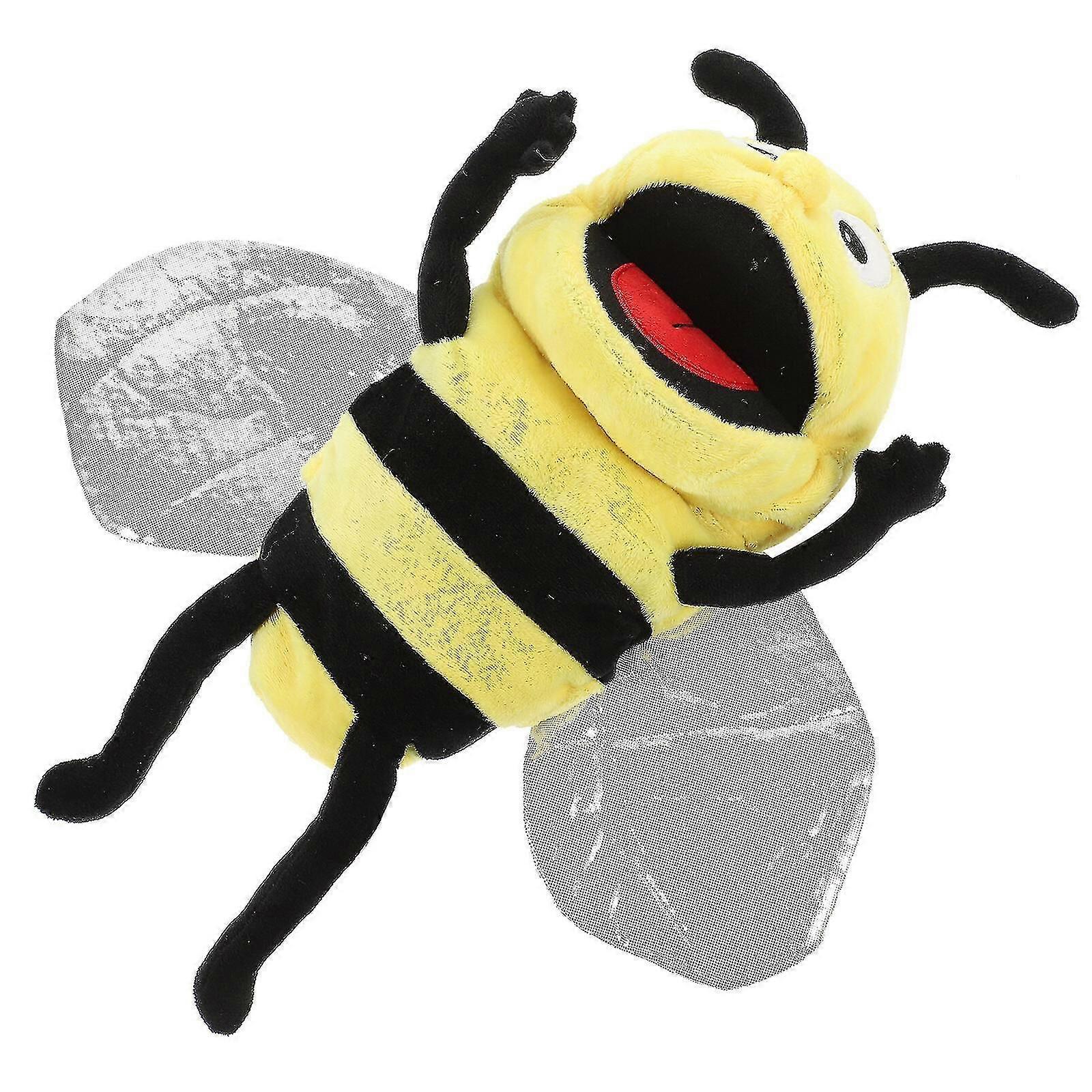 Plush Cartoon Bee Hand Puppet Stuffed Insect Interactive Pretend Play ...