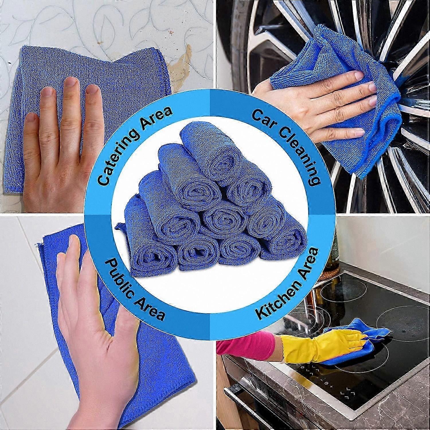 10-Pack Microfiber Cleaning Cloths for Windows, Cars, and Household Use ...