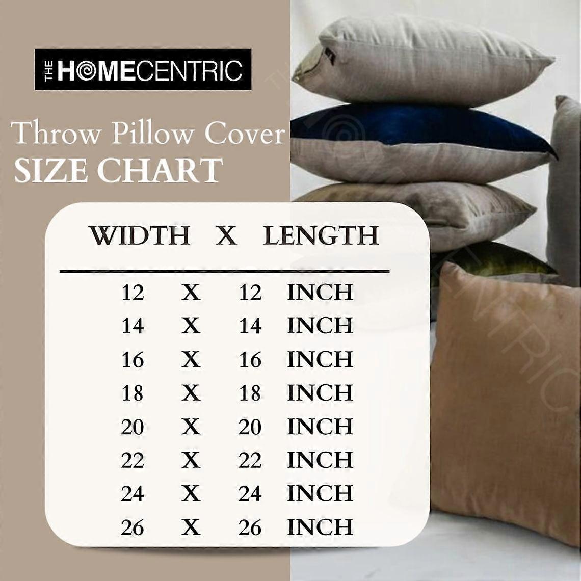 HomeCentric Custom Pillow Case 14x14 inch, White & Blue Linen Jute Embroidered Cover for Sofa ...