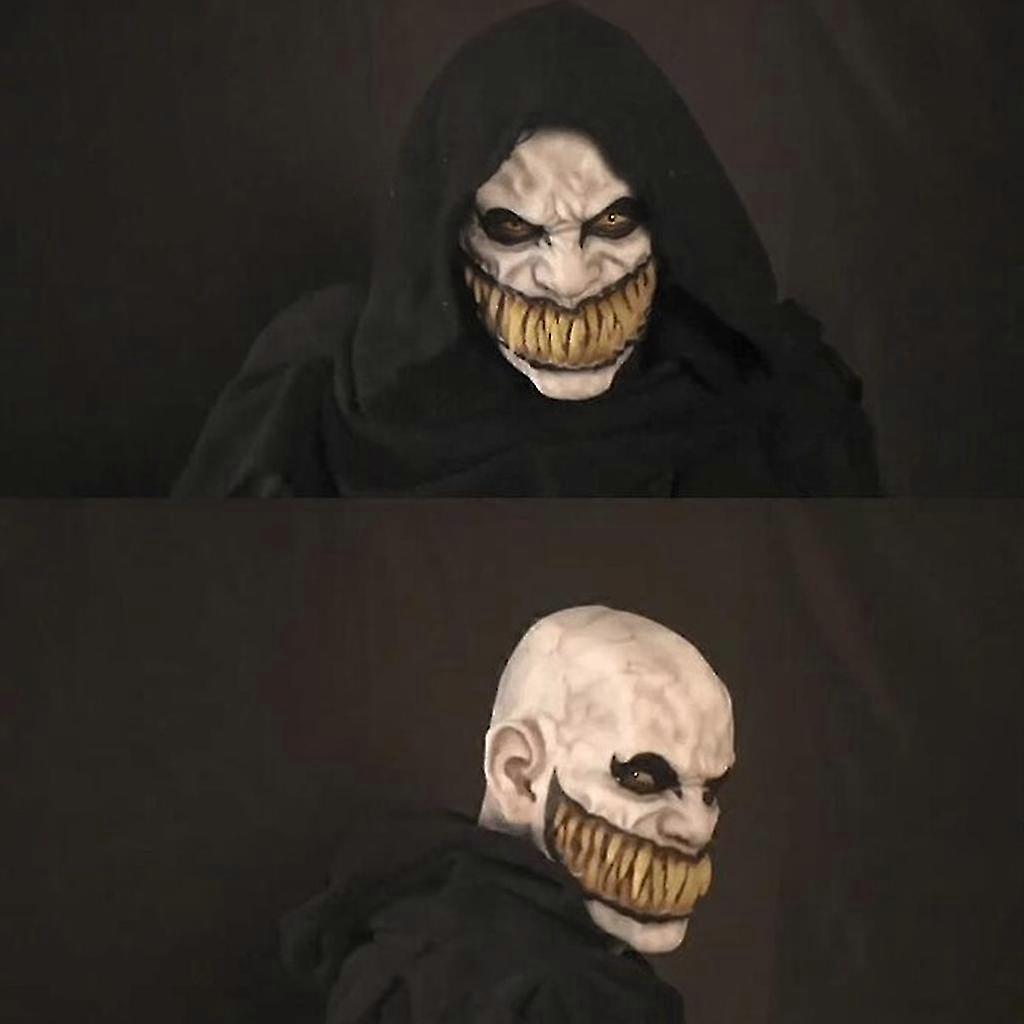 Creepy Stalker Men Mask Big Teeth Masques Scary Halloween Costume Party ...