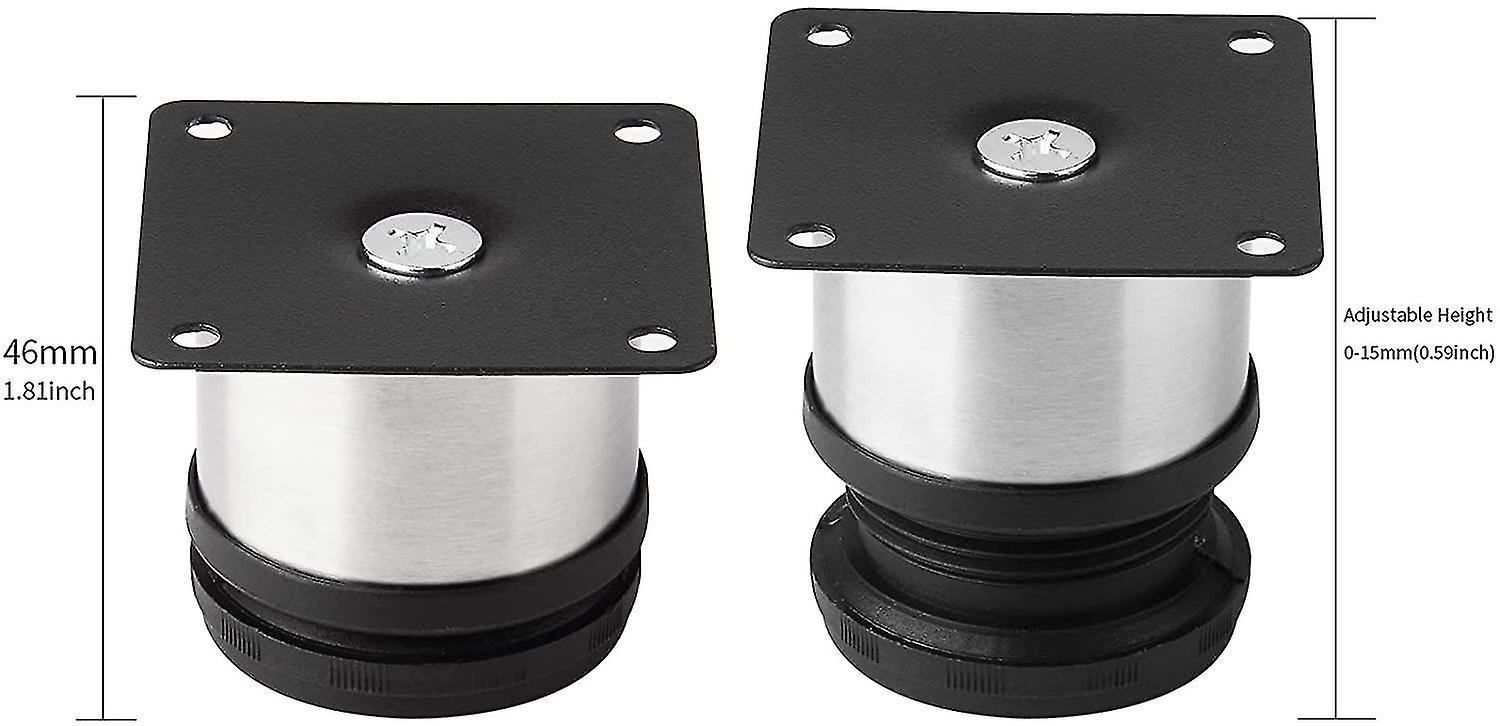 4pcs Furniture Cabinet Adjustable Stainless Steel Kitchen Feet Round ...