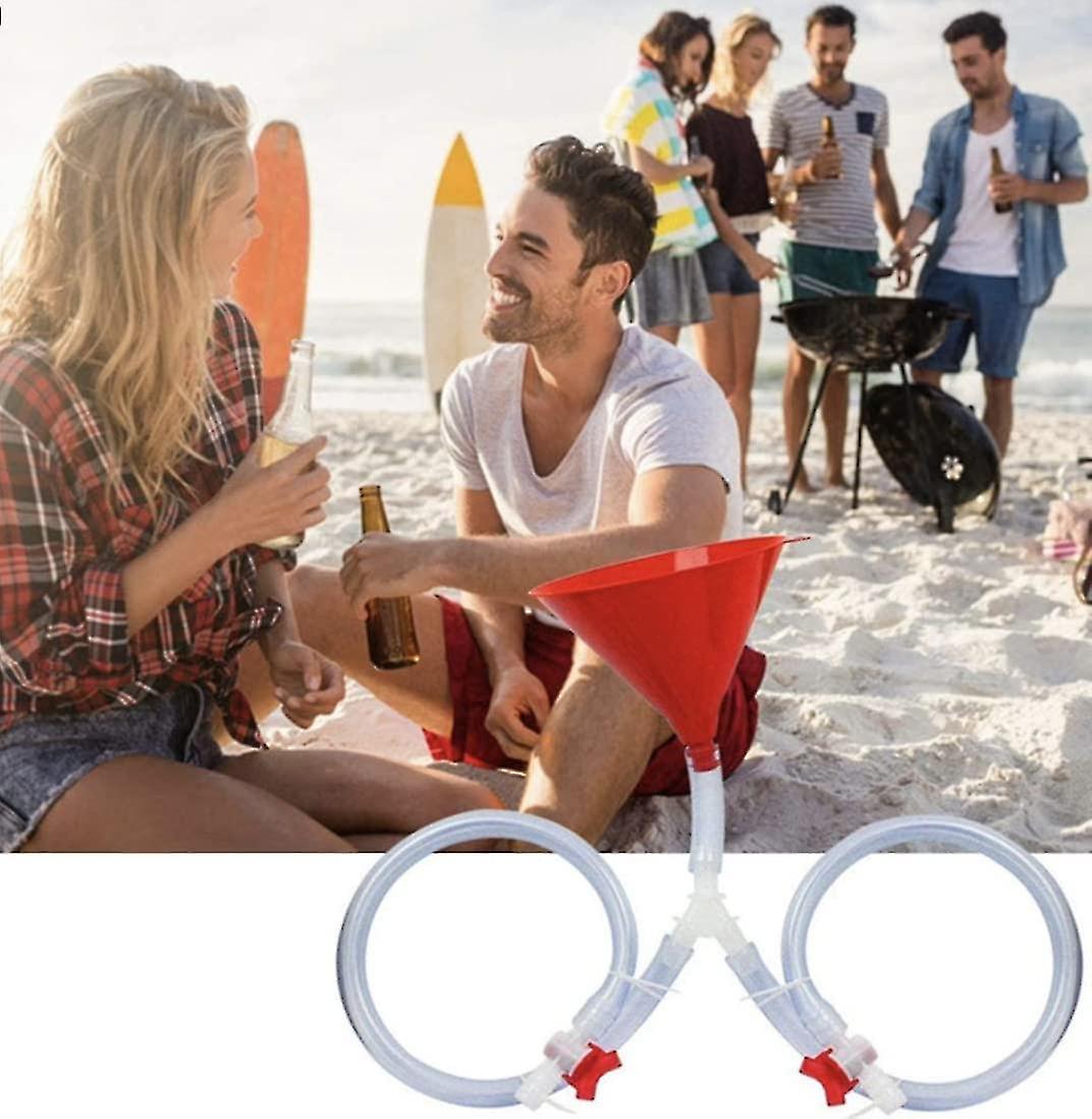Dual Pipe Large Capacity Beer Funnel - Drinking Game Device For Parties ...