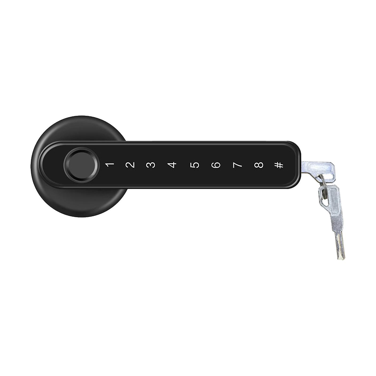 Black fingerprint & password door lock smart door knob gate locks left ...