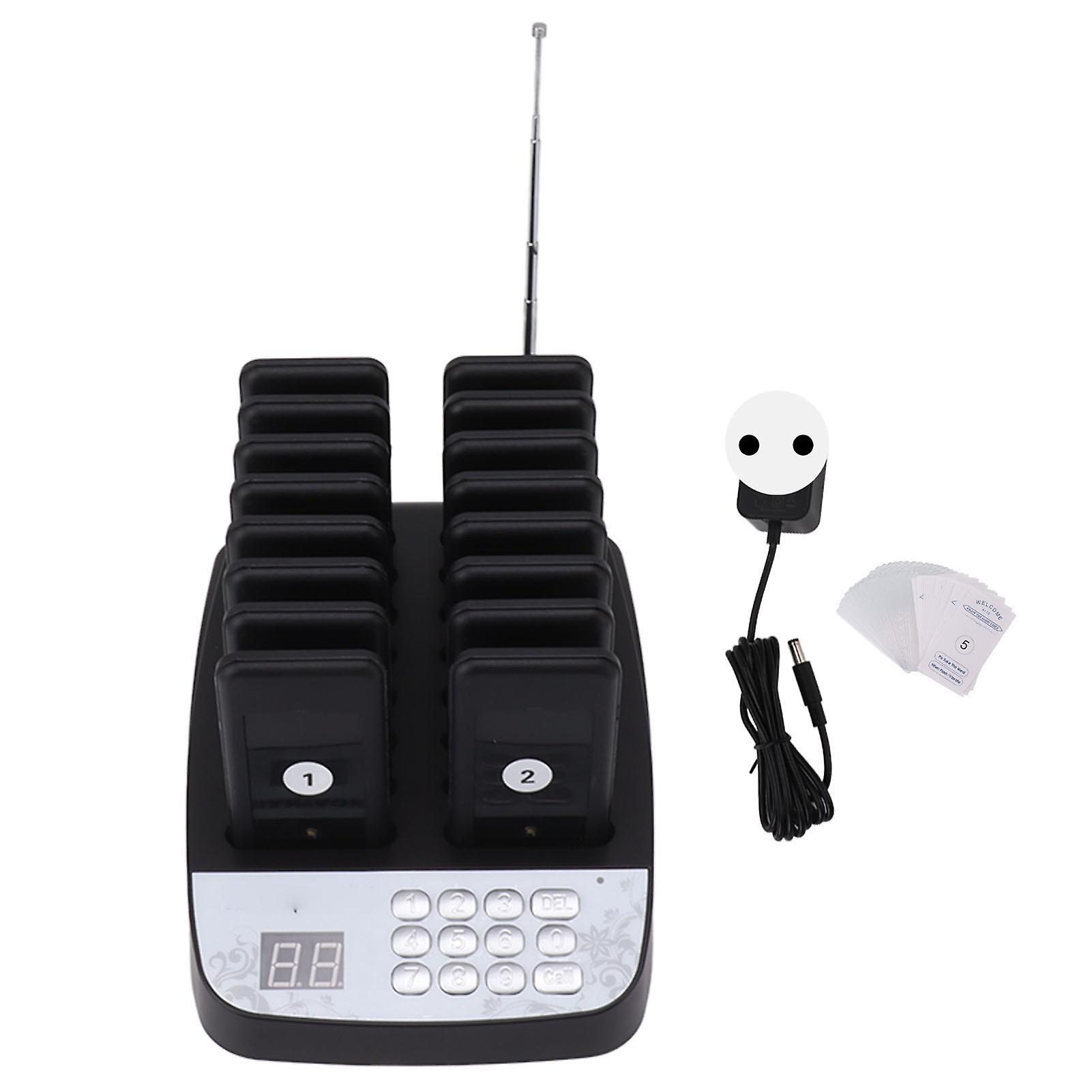 Black 16 Pieces Distancing Keeping Pagers Restaurant Pager System with ...