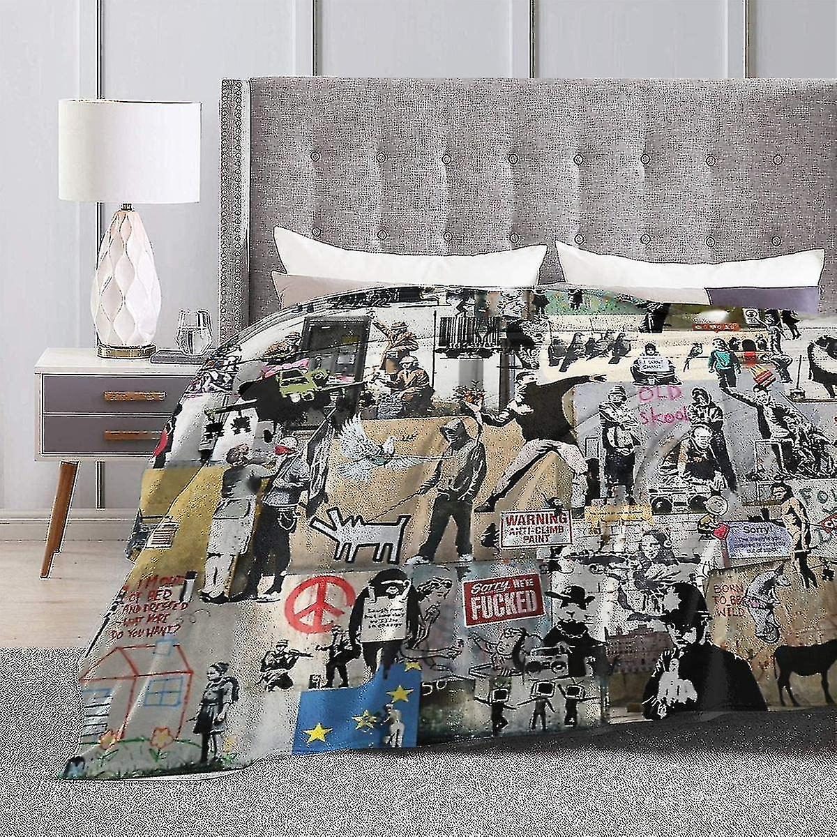 Banksy Collage Super Soft Fluffy Micro Fleece Flannel Blanket Couch -y462 | Fruugo UK