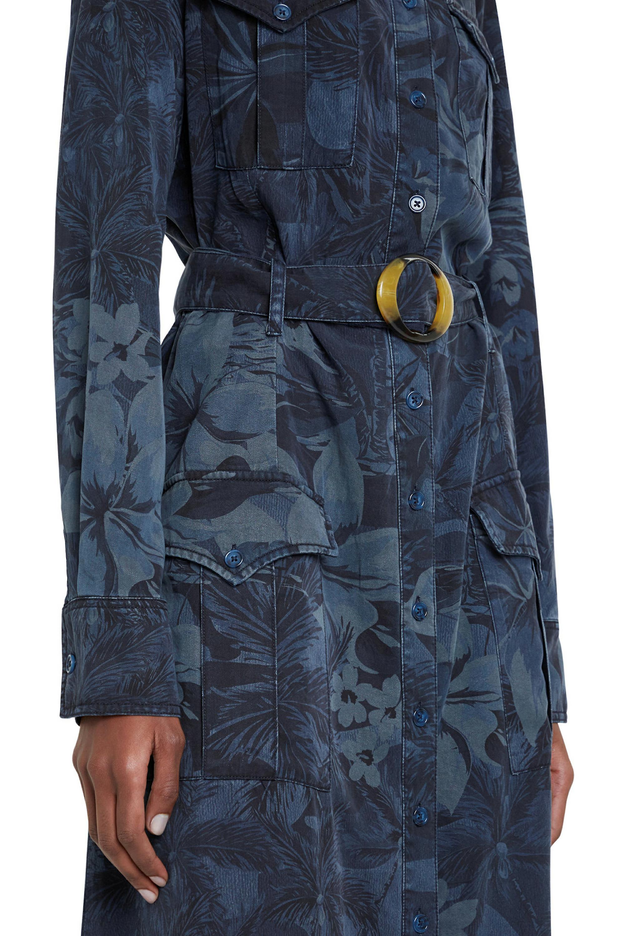 Desigual Montse Camoflower Long Sleeved Shirt Dress 20WWVN01 | Fruugo US