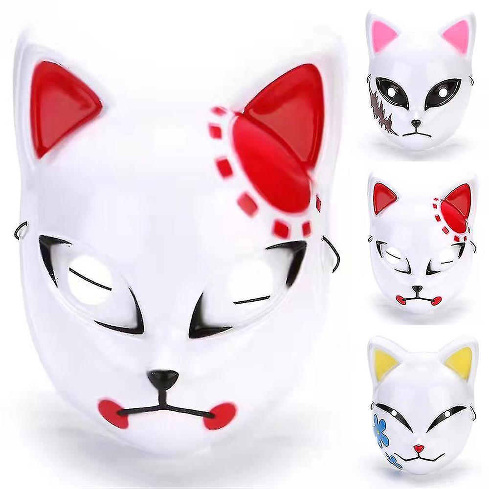 Demon Slayer Mask Sabito Makomo Tanjiro Fox Cosplay Mask For Halloween ...