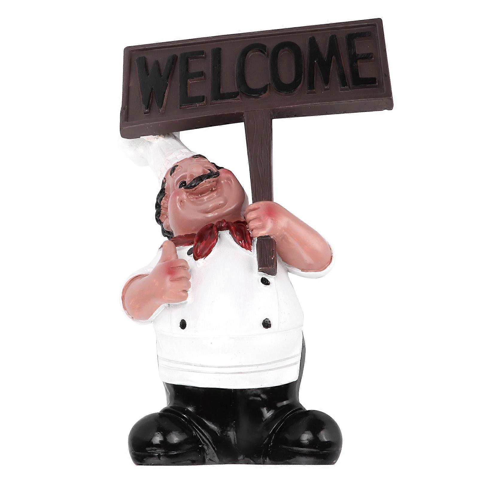 Chef Sculpture Mini Cute Chef Welcome Figurines Ornament for Kitchen ...