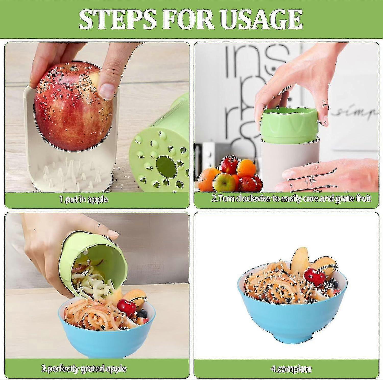 Plastic Fruit Grater, Hand Grater, Manual Rotating Apple Grater For ...