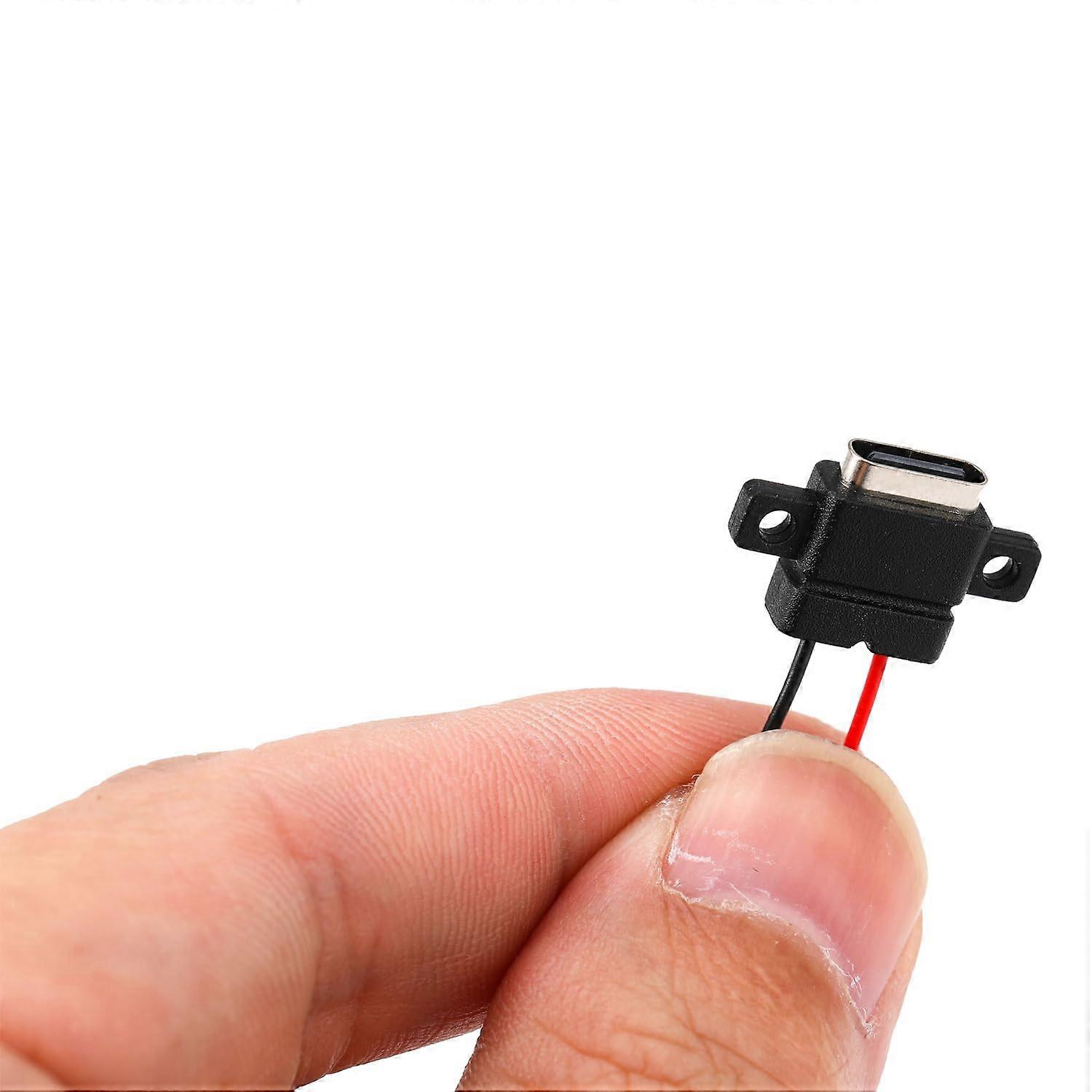 5 Piece USB 3.1 Type-C Connector, 2-Pin Waterproof USB C Socket with ...