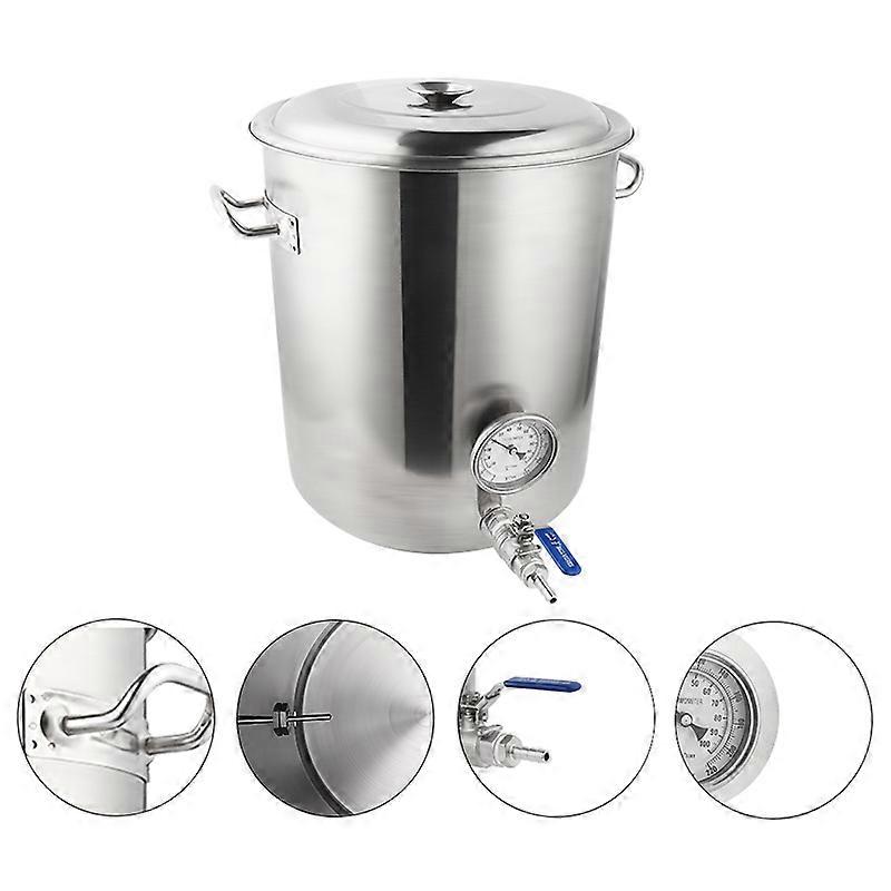 40L (10 Gallon) Beer Brew Kettle Stainless Steel Brewing Pot With ...