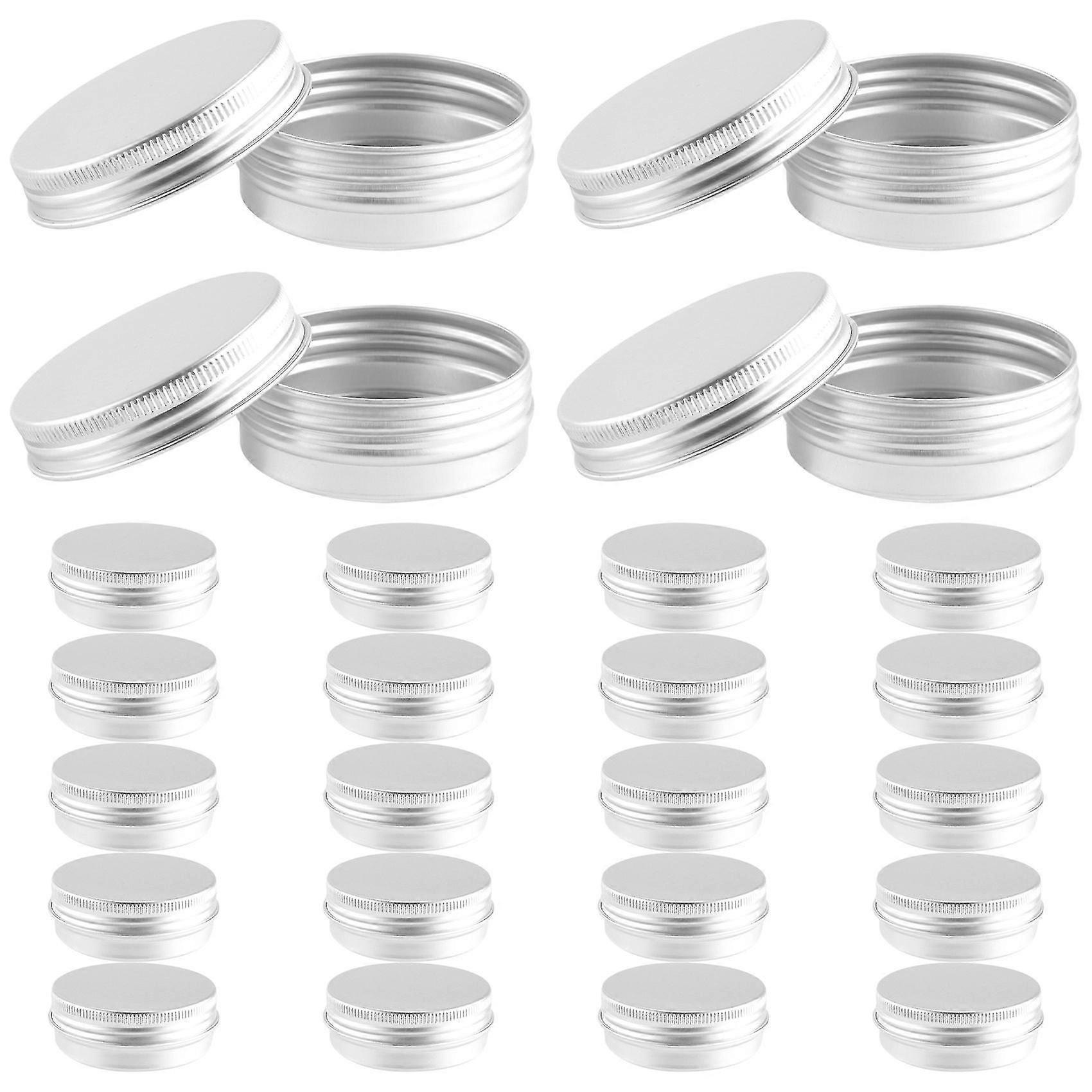 48 Pcs 1 Tins Silver Aluminum Tins Cans Screw Top Round Aluminum Tins ...