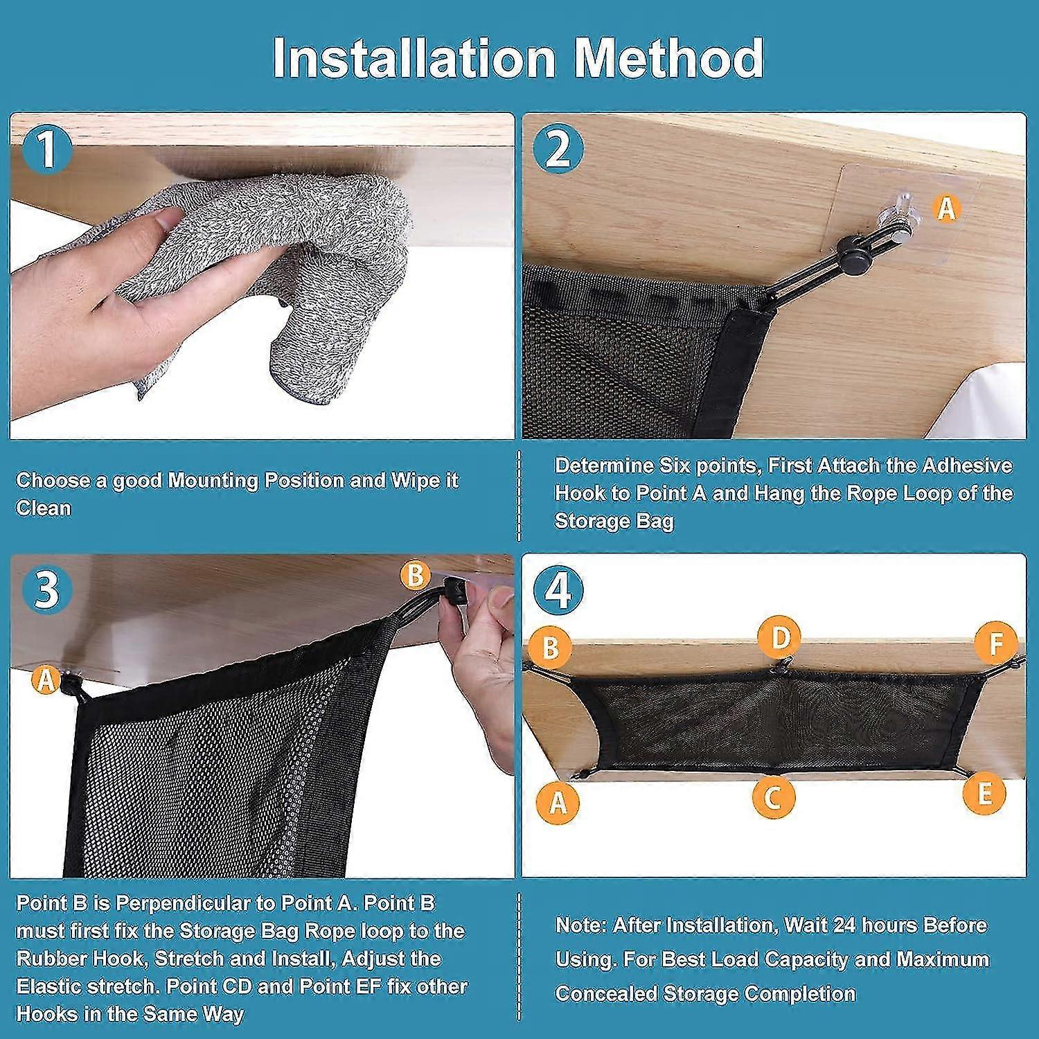 Cable Organizer, Drill Free Cable Management Organizer Under Desk Mesh ...