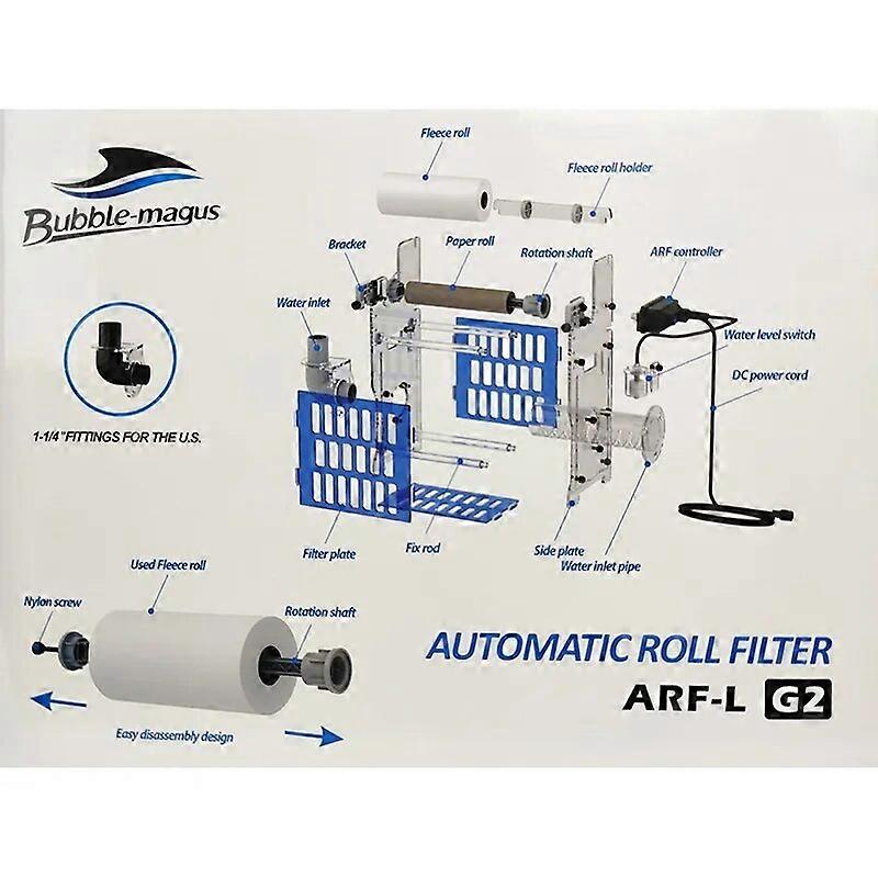 Bubble Magus ARF G2 Automatic Roller Filter Aquarium Fish Tank Auto ...