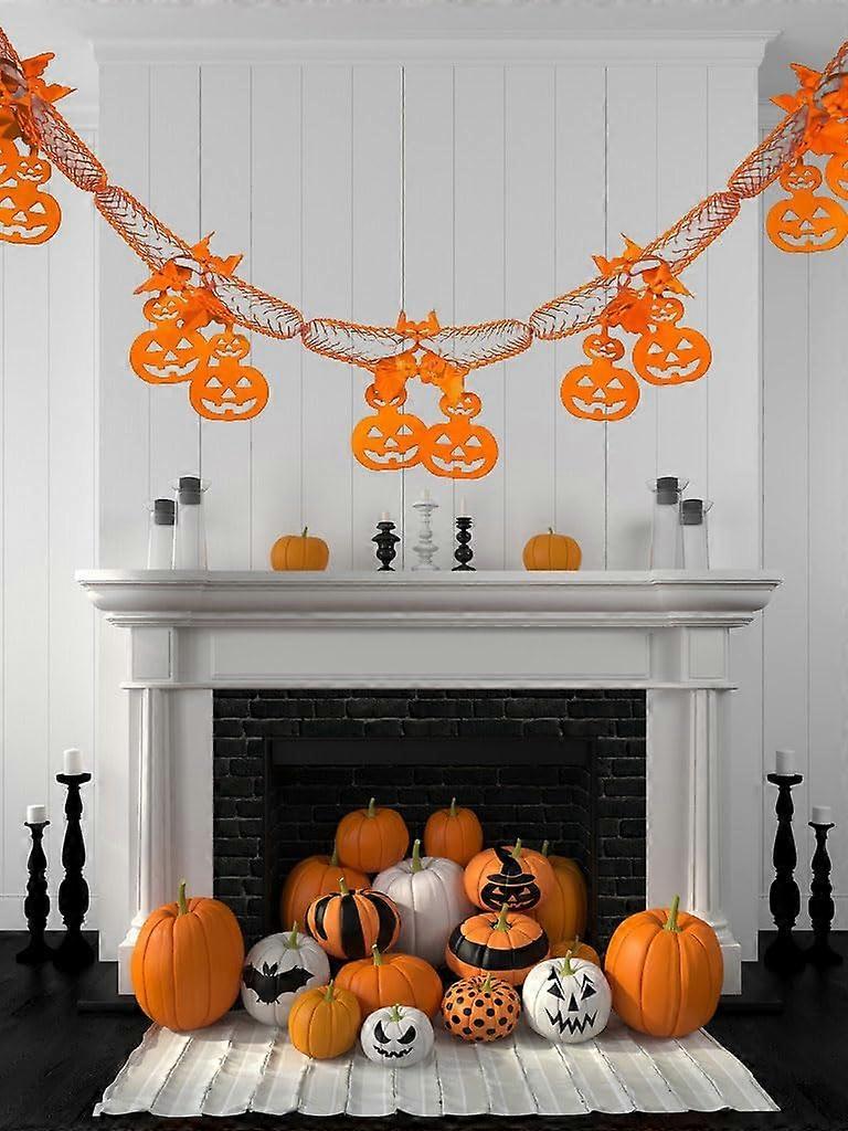 Halloween Hanging Decorations Pack, 9.8ft Foil Garland, Halloween ...