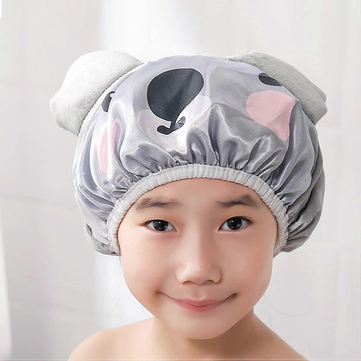 3pc Waterproof Reusable Bath Hat Kids Fun Cartoon Animal Shower Caps ...