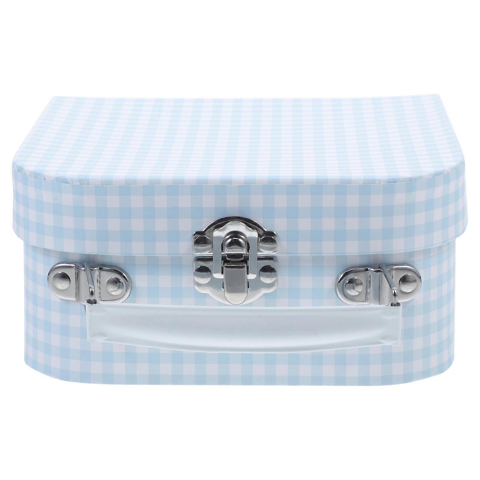 Paperboard Suitcases Checkered Kids Storage Box for Photo Storage Home ...