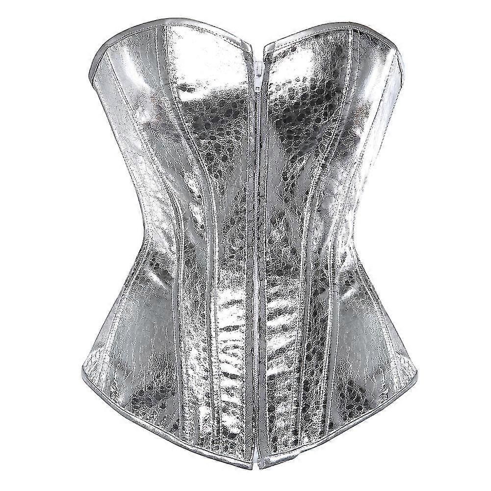 Silver Gold Corsets For Women Steampunk Gothic Corset Bustier With ...