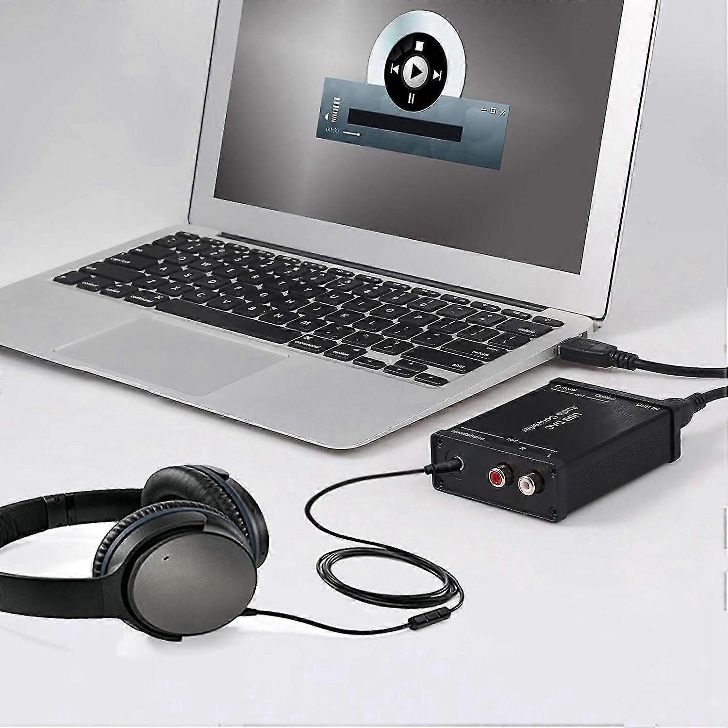 USB to SPDIF Coaxial RCA and 3.5mm Headphone Jack Converter USB DAC ...