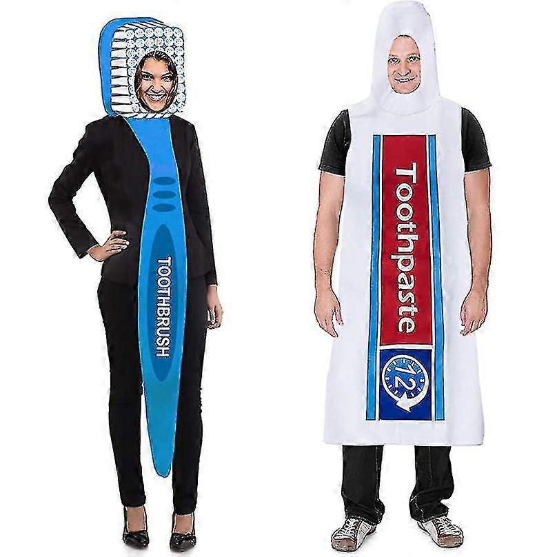 2 Pcs Toothbrush Toothpaste Costume, Halloween Dress Up Funny Couples ...