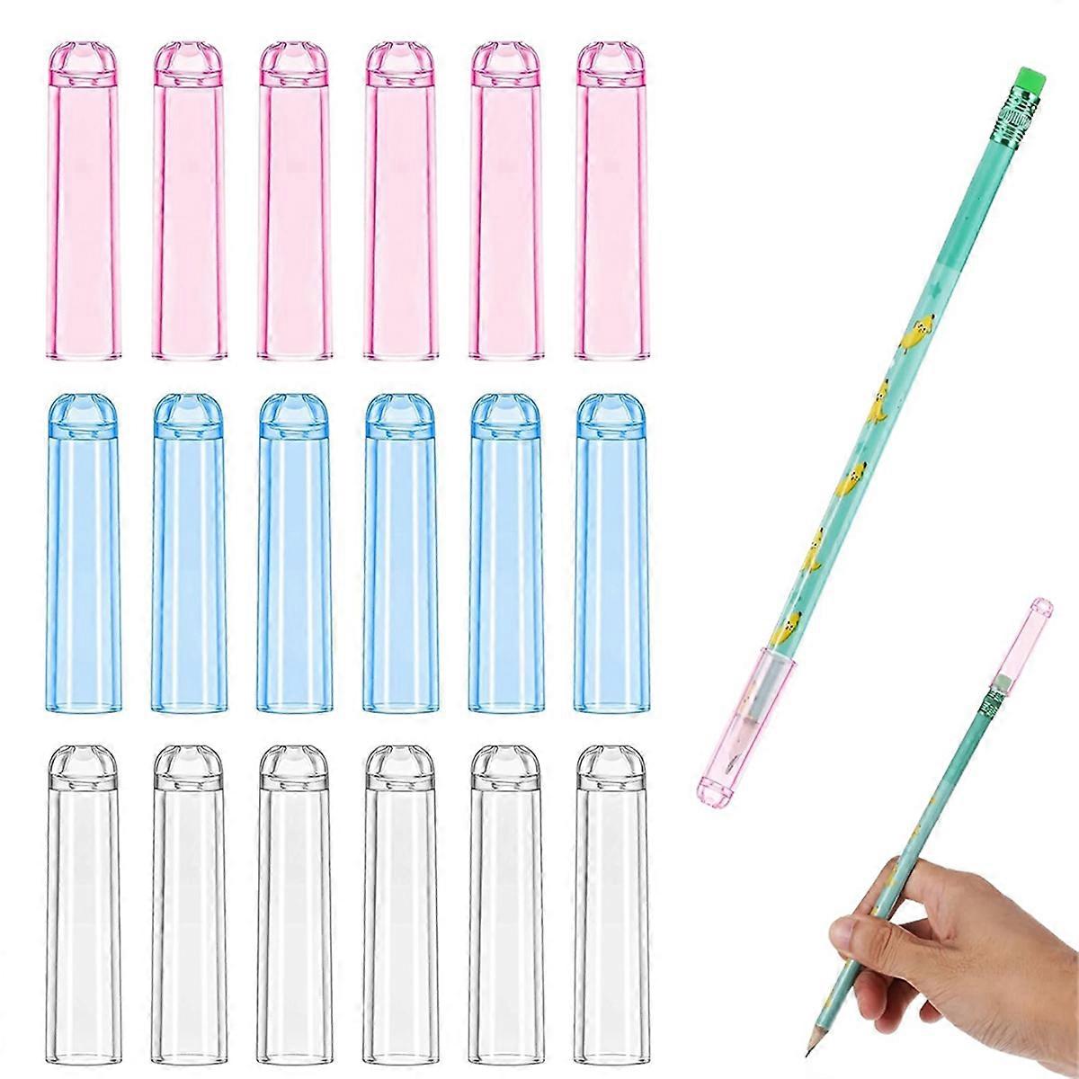 18 Pcs Pencil Tip Protector Cover, Plastic Pencil Caps,Colorful Pencil ...
