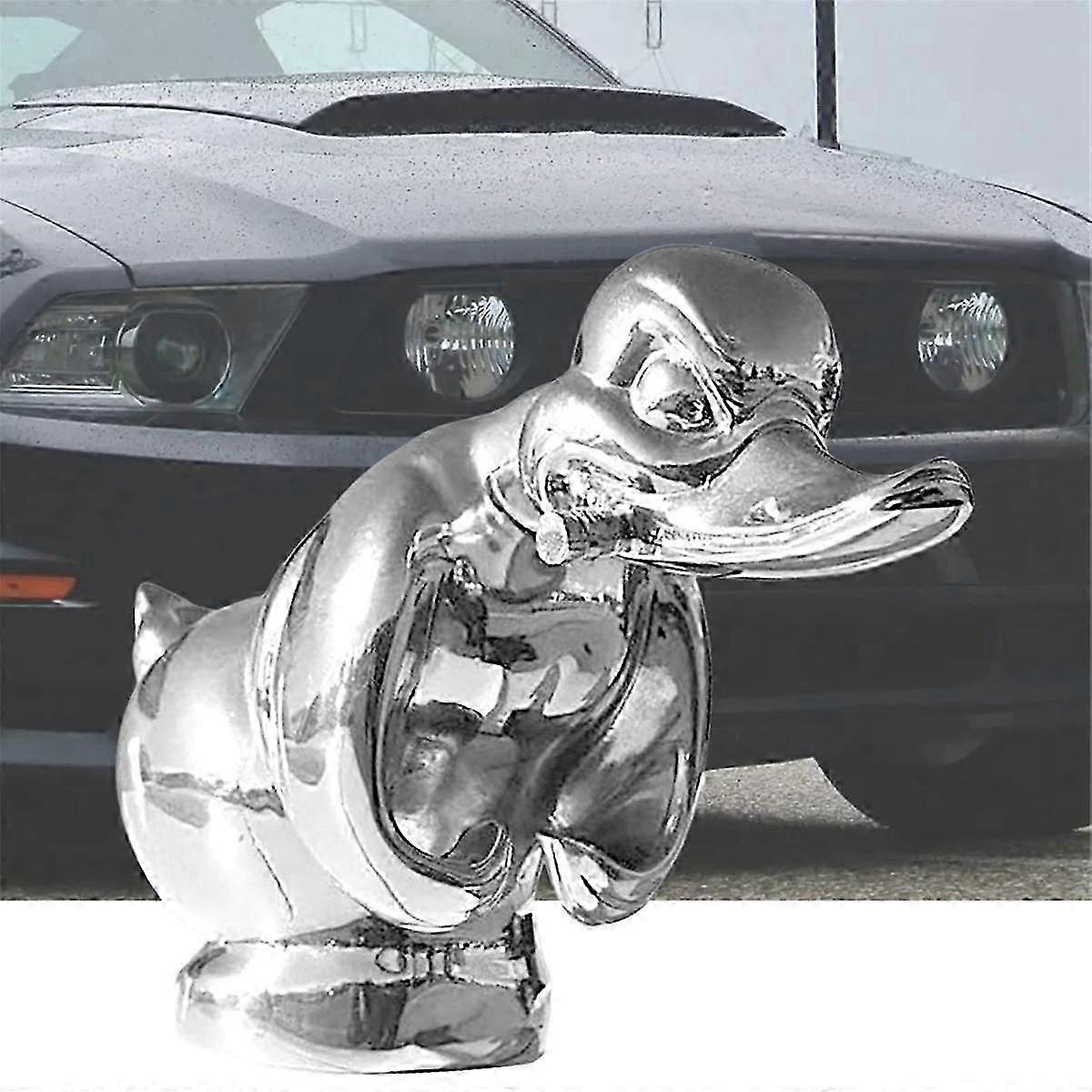 3D Chromed Angry Duck Hood Ornament, Death Proof Duck Black Convoy Duck ...