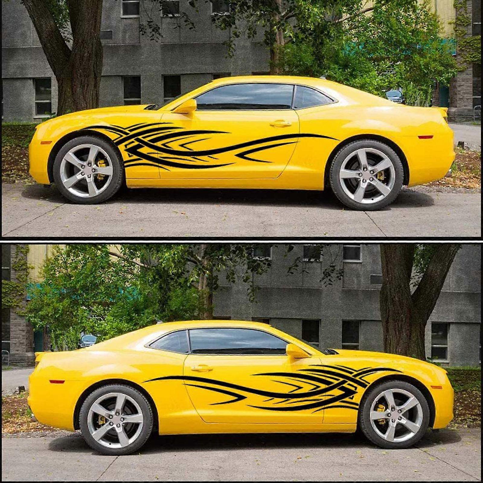 2 Pcs Car Styling Stickers Auto Both Side Body Fire Flame Sticker Vinyl ...