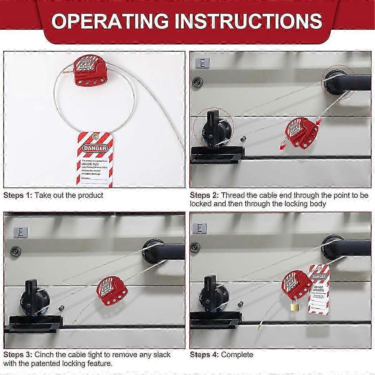 Lockout Tag Cable Lock Adjustable Cable Lock Vinyl Coated Steel Cable ...